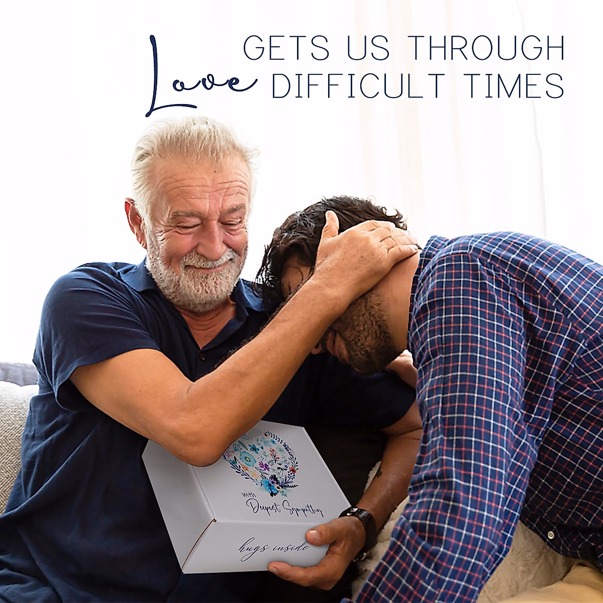 Sympathy Gift Baskets - Care Package for Women, Bereavement Gifts, Sympathy Gifts for Loss of Loved One, Condolences Gift Basket for Loss, Grief Gifts, Sorry for Your Loss Gifts (Ivory)