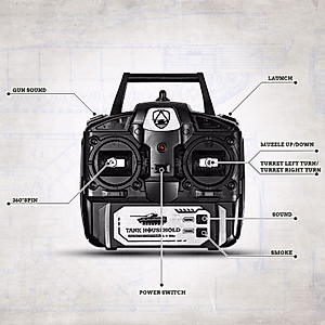 Supdex 1:18 RC Tank, 2.4Ghz Russia T-14 Remote Control Tank Model Toys, 15 Channel Battle Army Tank with Smoke Effects, Light and Sound, Military Toy for Adult, Kid That Shoots BBS and Water Bombs