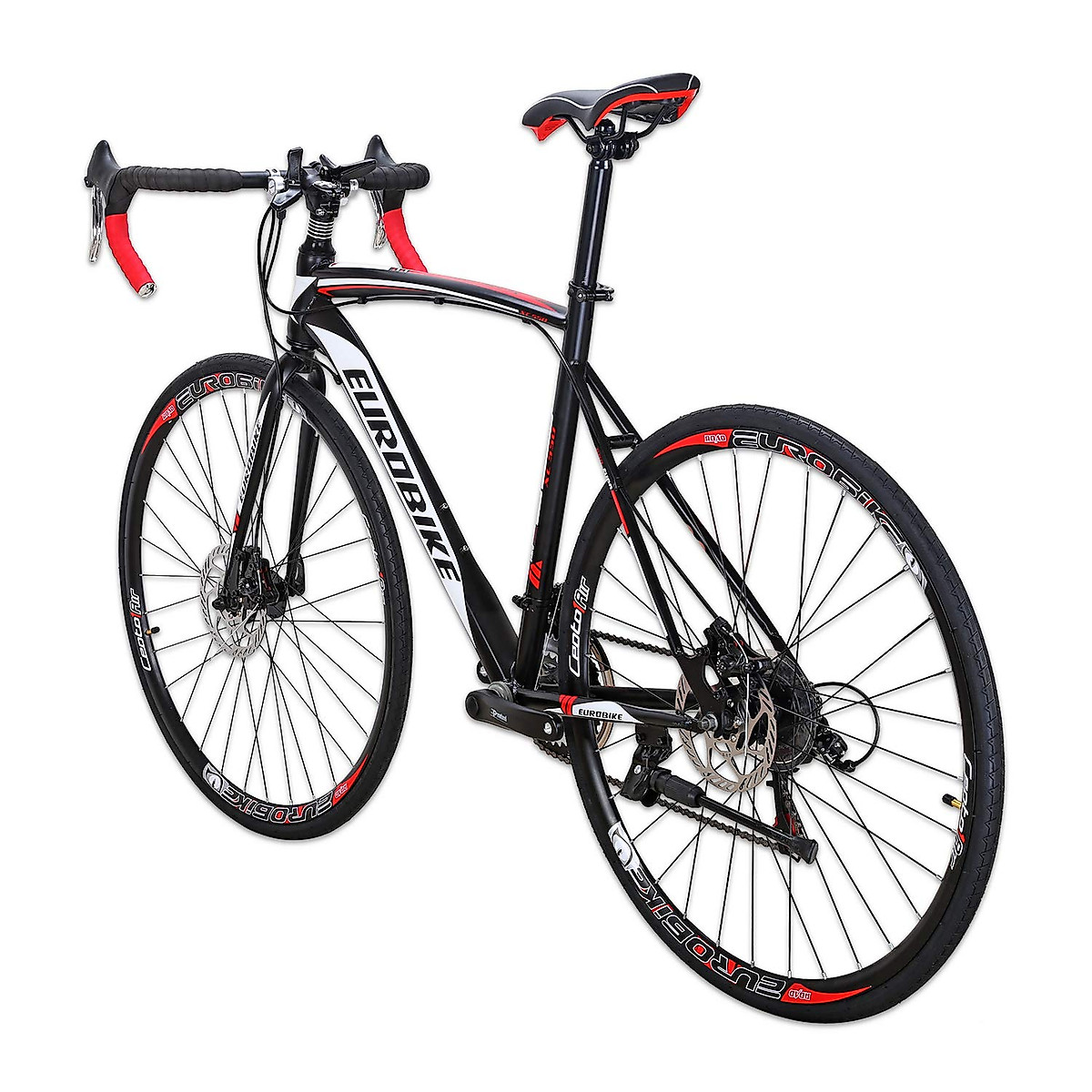 EUROBIKE YH-XC550 Road Bike for Men 54cm Frame Bicycle 700C Wheels Aluminium Rims 21 Speed Dual Disc Brake Commuter Bikes (30mm Rims)