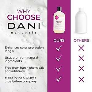 DANI Natural Moisturizing Shampoo Naturals - Juicy Passion Fruit Scent - Organic Aloe Vera & Coconut Cleansers - Sulfate, Phthalate & Paraben Free - Vegan & Cruelty Free - 12 Ounces