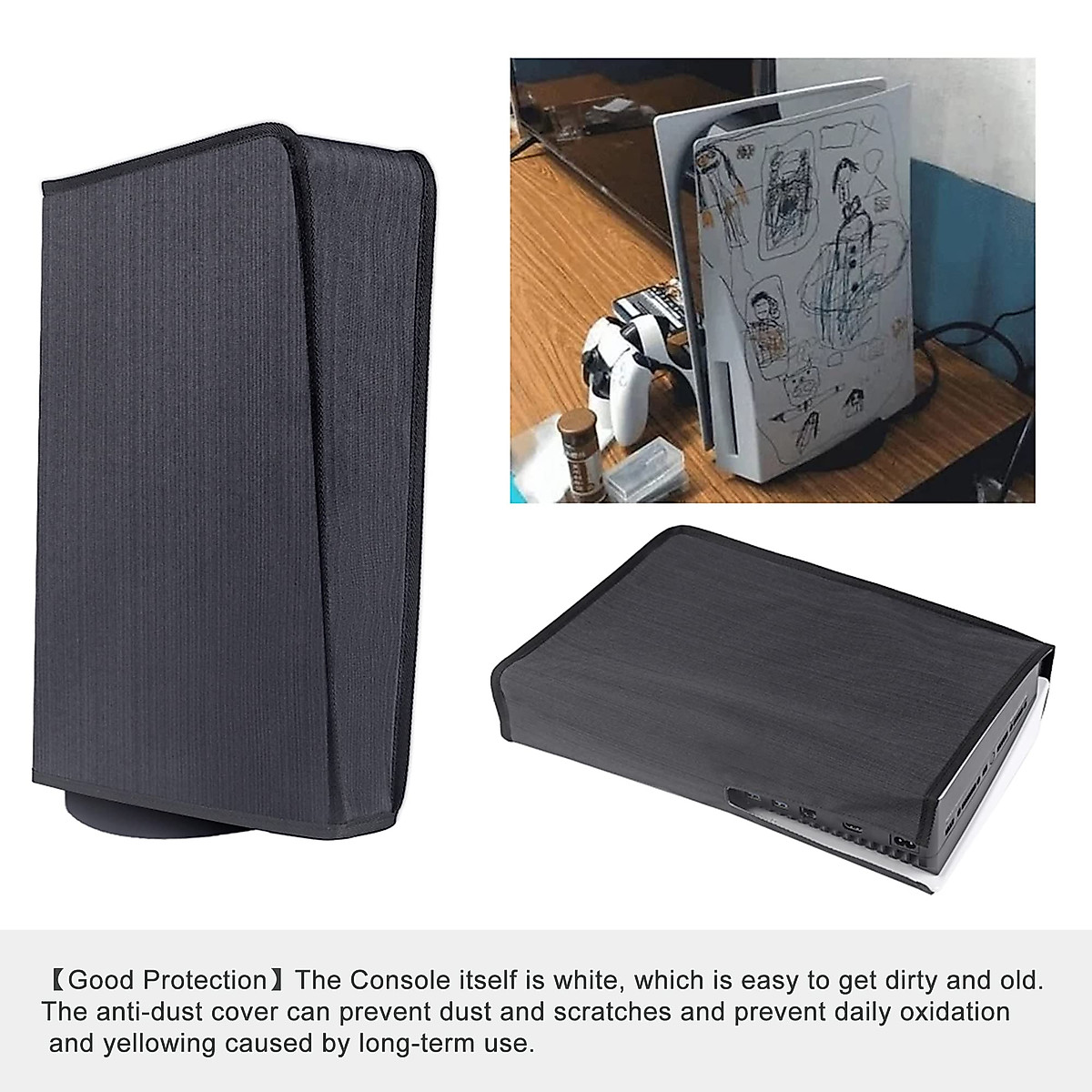 PS5 Console Dust Cover Case，Soft Neat Lining Dust Protective Guard Sleeve for Sony Playstation 5 Console, Anti Scratch,Waterproof and Dust-Proof