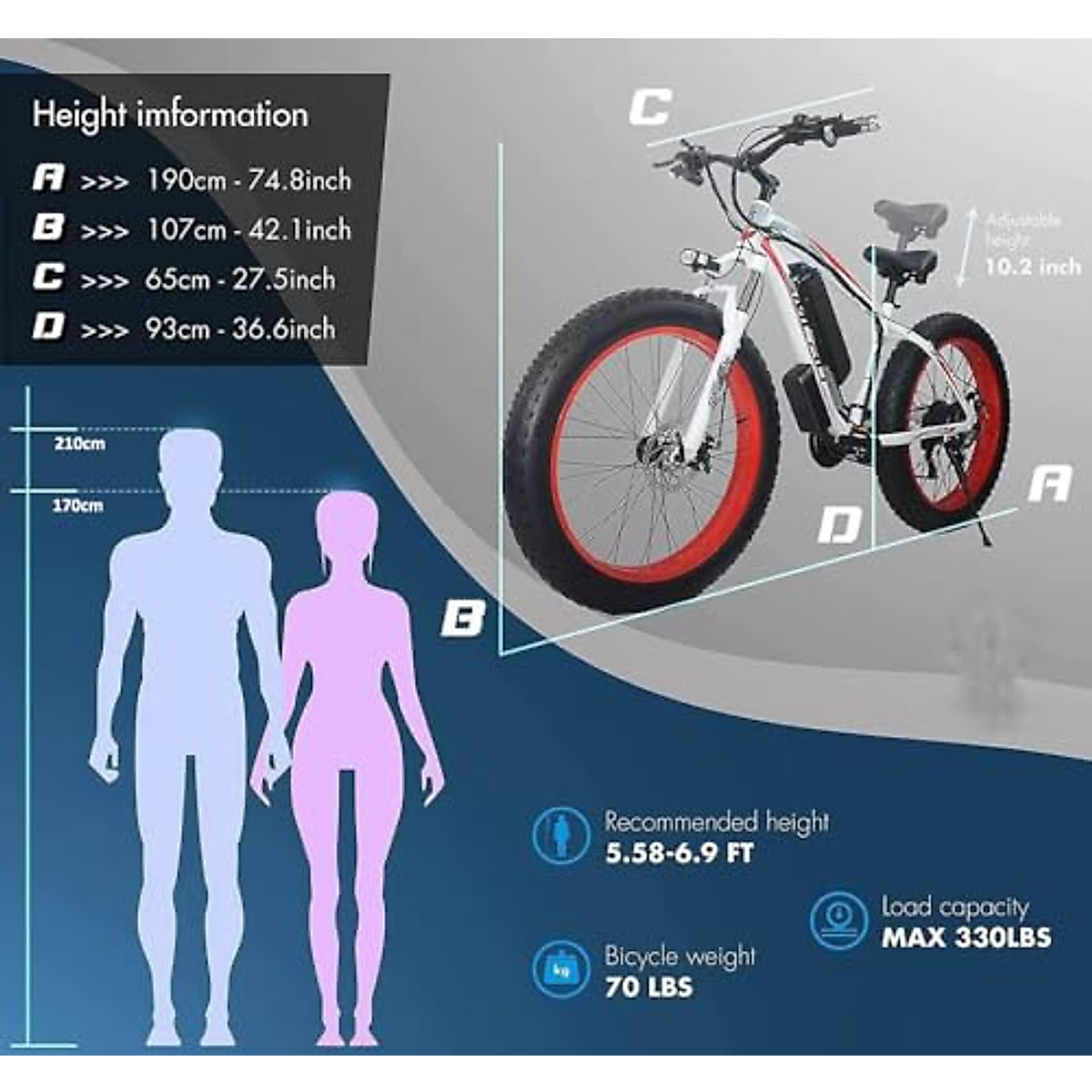 ikidsislands 2000W Electric Bike for Adults, Fat Tire Mountain Ebike, 35 MPH 48V 22.4AH AWD Ebikes, Dual Motor E Bikes for Men & Women (Black/Black)