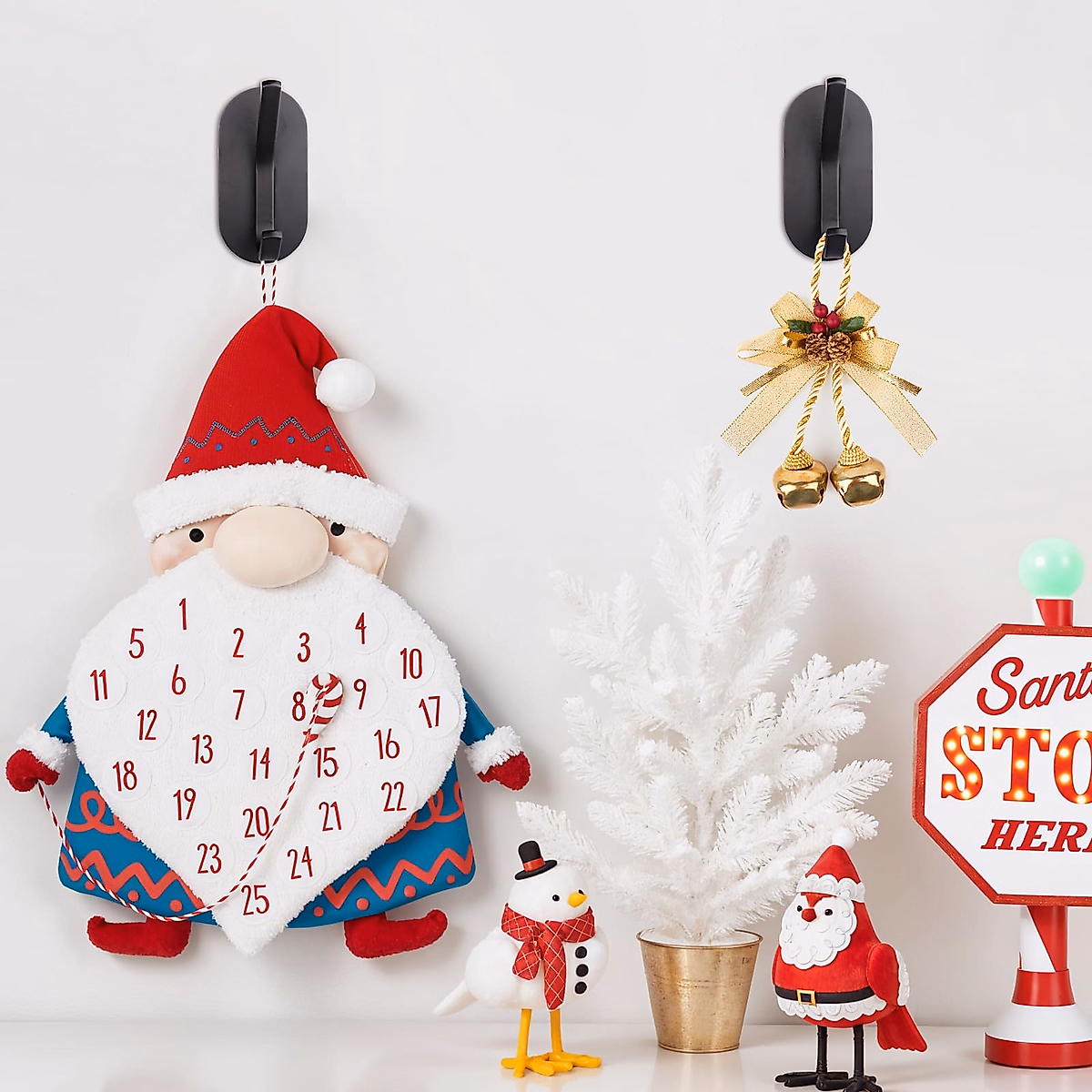 Self Adhesive Hooks for Wall, 4 Pack Wall Hooks for Hanging Coat Door Hook Towel Racks for Bathroom Stainless Steel Shower Heavy Duty Robe Hook for Towel, Coat, Robe, Cloth, Hat (Black)