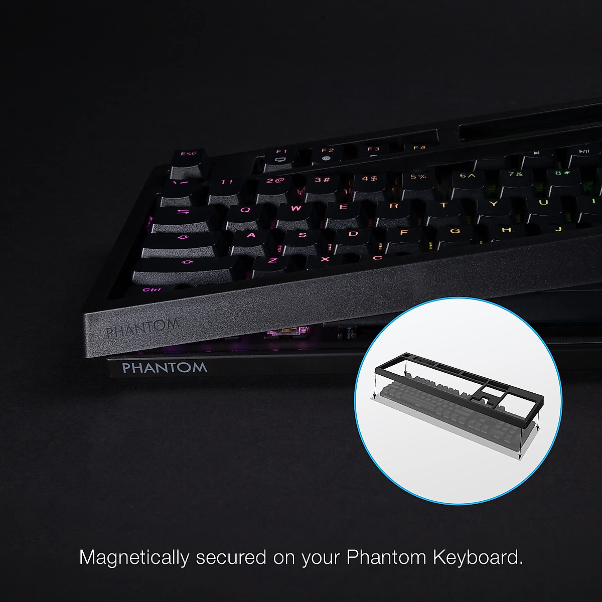 Tecware Phantom Shroud Classic Magnetic Keyboard Cover, for Phantom 87 and 104 Mechanical Keyboards (104 Keys Black)