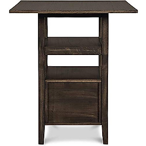 New Classic FURNITURE Derby Counter Dining Stool Set with 1 Table and 4 Chairs, Chocolate