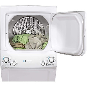 GE GUD27GESNWW 27" Gas Laundry Center with 3.8 cu. ft. Washer Capacity and 5.9 cy. ft. Dryer Capacity in White