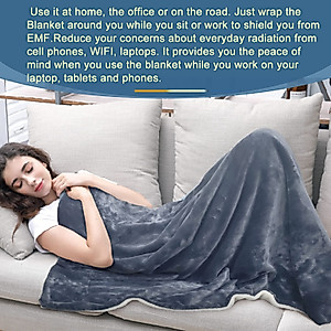 VEJESIME Faraday Blanket, EMF Protection Blanket for Pregnant and Newborn Baby, Protective Belly Pregnancy Baby Blanket, Warm Flannel Berber Fleece (50"x60")