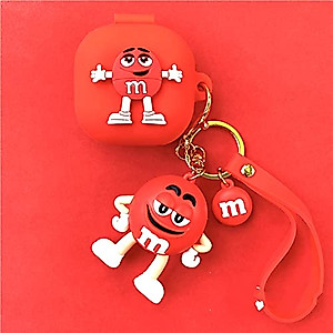 Cute Silicone Case for Samsung Galaxy Buds Live/Buds pro/Buds2 Case Wireless Bluetooth Earphone Case Protective Case Box Bag with Matching Pendant Gifts for Boys and Girls (Red)