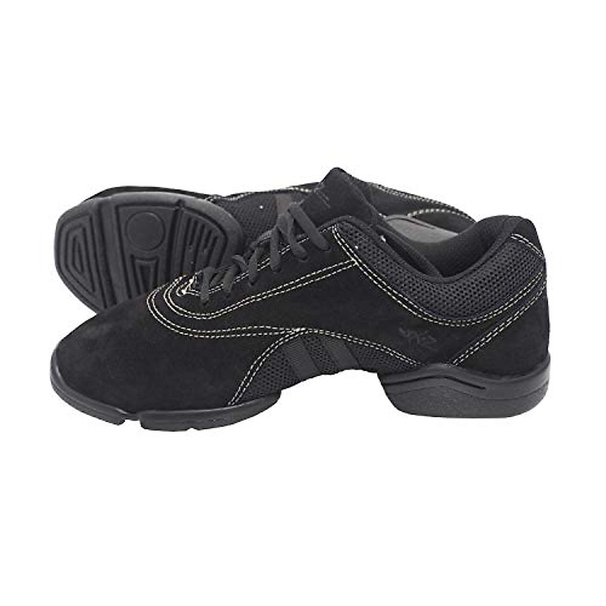 Skazz by Sansha Women's Dance Studio Exercise Sneakers Suede Mesh Milano (US 11.5 / Skazz 12 M), Black