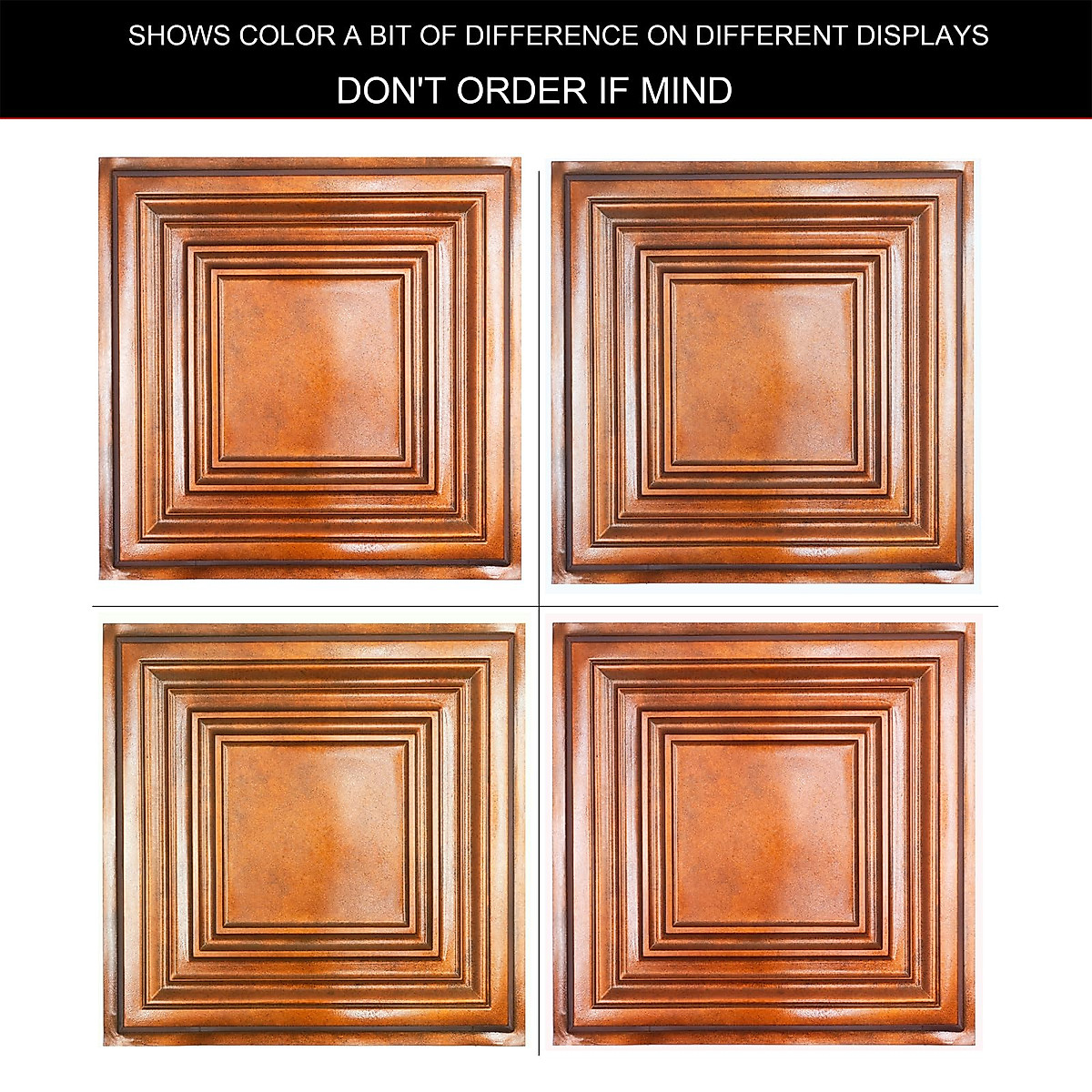 Tin Ceiling Tiles Nail up Peel and Stick Tin Ceiling Tiles Distressed for Cafe Club Salon Hotel Store Bar 2'x2' PL05 Archaic Copper