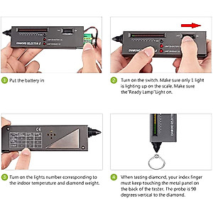 Diamond Tester Pen, High Accuracy Jewelry Diamond Tester＋200g/0.01g Mini Jewelry Scale＋60X Mini LED Magnifying, Professional Diamond Selector for Novice and Expert, Thermal Conductivity Meter