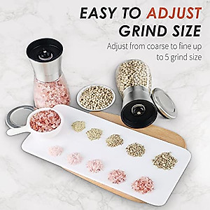 Ebaco Original Stainless Steel Salt or Pepper Grinder - Top Spice Mill with Ceramic Blades , Brushed Stainless Steel and Adjustable Coarseness By Pepper Grinder （Single Package）