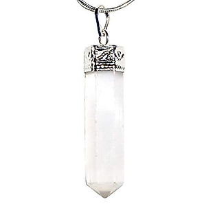 Zenergy Gems Faceted Hand-Made Natural Himalayan Selenite Crystal Pendants + Selenite Charging Heart Included (HEALING ENERGY - NEGATIVE ENERGY ABSORBER)