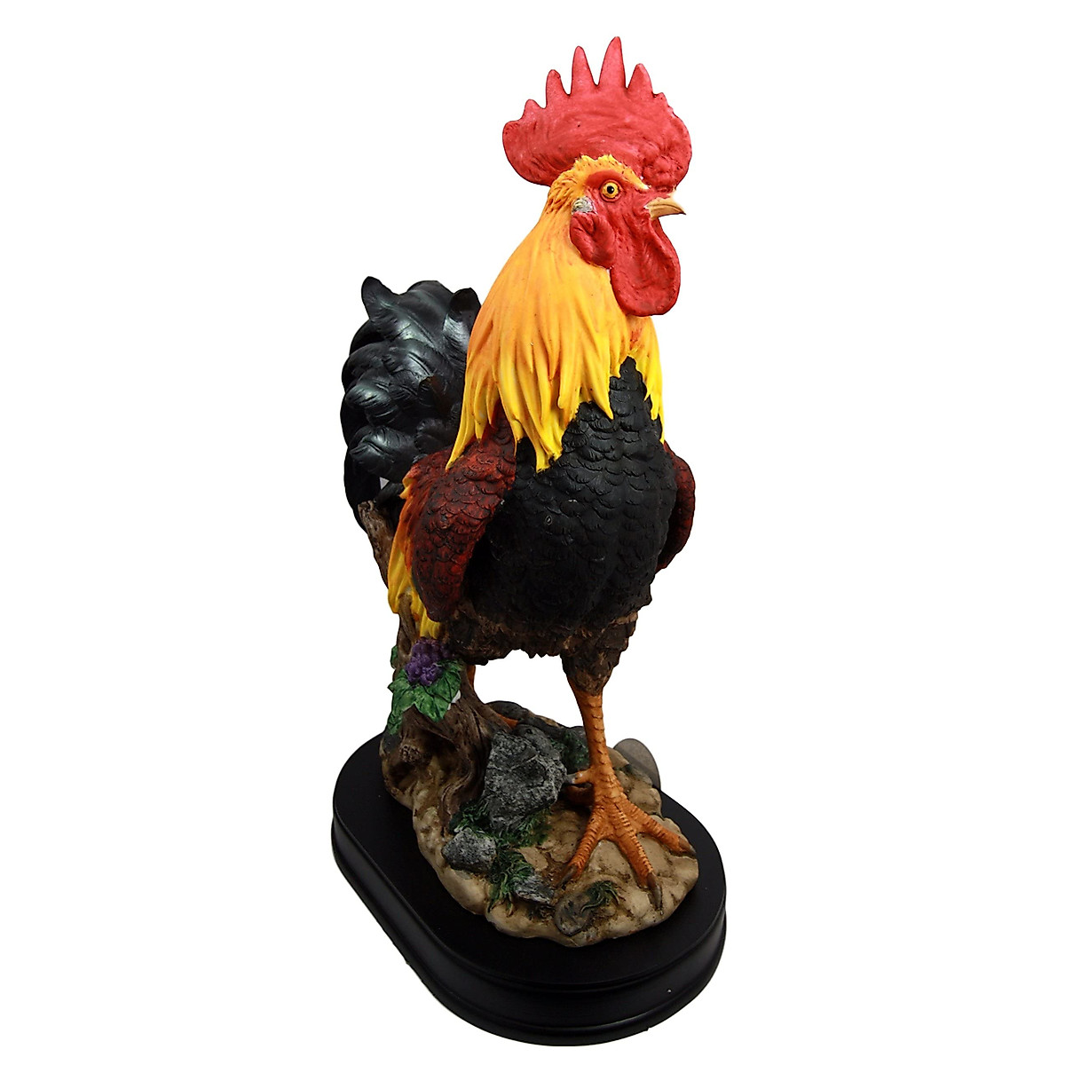Ebros Large Decorative Rooster Chicken Statue 13.5" H Sunshine Crow Rural Country Barnyard Farm Animal Chicken Hen Kitchen Home Decor Sculpture Great for Farm Owners Nature Lovers