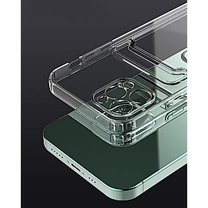 Xerial Compatible with iPhone 13 Mini case with Card Holder, Clear Card Slot case, Ultra-Thin, Soft, Shockproof, Credit Card Protective Cover for iPhone 13 Mini