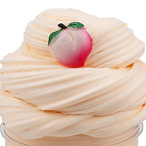 Butter Slime Kit 1 Pack, Scented Stretchy Fruit Cloud Slime, Soft and Non-Sticky DIY Sludge Toy with Charms for Boys Girls (Peach, 70ML)