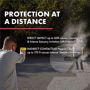 SABRE Home Defense Pepper Projectile Launcher, Large Size with (7) 0.68 Cal. Projectiles - 40% More Stopping Power for Extra Home Protection, 6.89”W x 8.56”H, and Made in USA SABRE Pepper Gel Canister