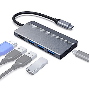 JMT Aluminum Alloy 7-in-1/5IN1 USB-C Type-C HUB to HDMI RJ45 Multi USB 3.0 Power Adapter for Docking Station (5 in 1)