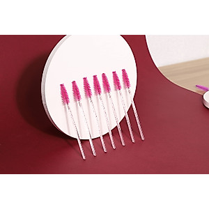 200 Disposable Eyelash Brush Mascara Wands Spoolies for Eye Lashes Extension Eyebrow Purple Pink Tbestmax