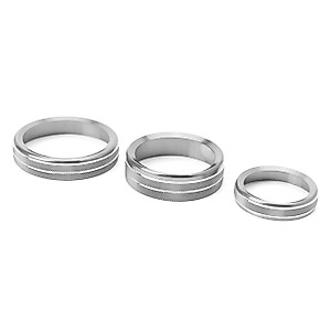 iJDMTOY 6pc-Set Silver Aluminum Air Conditioner Stereo Volume/Tune Trailer/4WD Switch Turner Covers Compatible with 2017-2020 Pre-LCI Ford SuperDuty F250 F350 F450 w/Rubber Turners