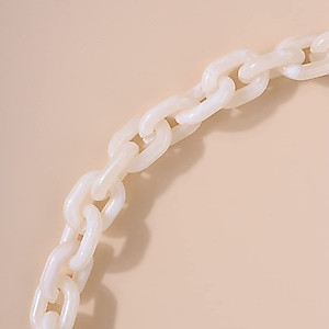 Chargances Resin Handbag Chain Strap 60cm Length Purse Chain Cross-Body Bag Chain Strap with Mental Clasp for Women Girls