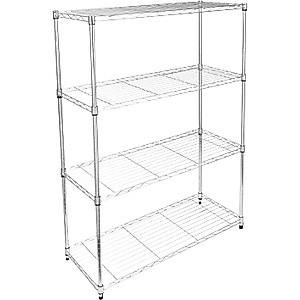 Miibox 4-Tier Heavy Duty Storage Shelving Unit 1000Lb Capacity,Chrome,36Lx14Wx55.91H inch