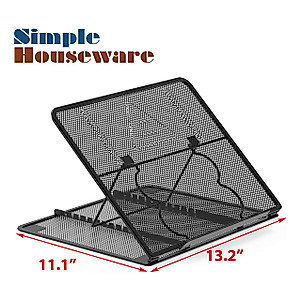 SimpleHouseware Mesh Ventilated Adjustable Laptop Stand, Black