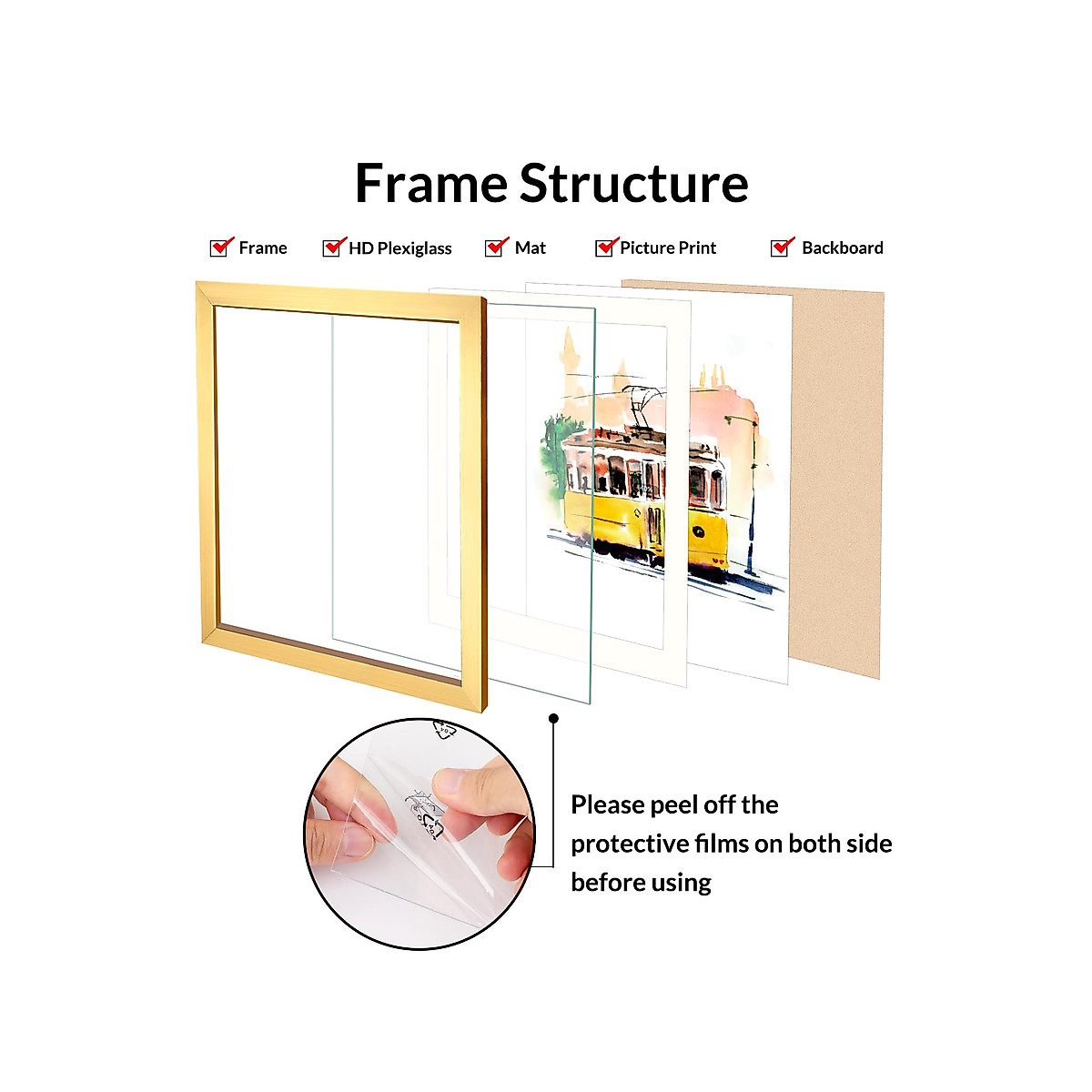 Annecy 4x6 Picture Frames (1 Pack, Gold), Simple Designed Photo Frame, For Pictures 4x6 for Wall Mounting, Classic Simple Home Office Decor
