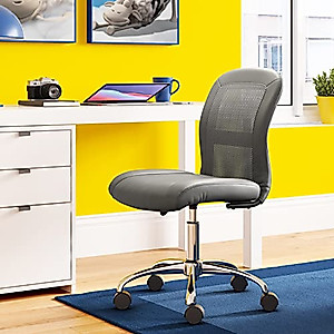 Serta Essentials Computer Chair, Productivity Gray Faux Leather and Mesh
