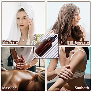 Comrzor 42 Pack 4oz Amber Glass Bottles with Glass Eye Droppers for Essential Oils, Perfumes & Lab Chemicals (Brush, Funnels, 3 Extra Droppers, 48 Pieces Labels & 30ml Measuring Cup Included)