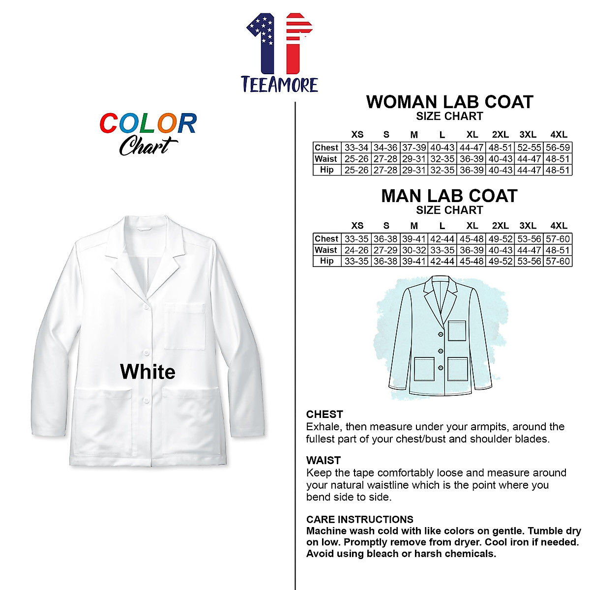 Custom Women Scrub Lab Coats Embroidered Medical Laboratory Coat for Women 29.5" Large