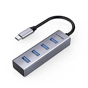 LENTION 4-in-1 USB C Hub, 4 USB 3.0 Ports, USB C to USB A Multiport Adapter for 2023-2016 MacBook Pro, Mac Air & Surface, iPad Pro, Chromebook, More, Stable Driver Certified (CB-C22s, Space Gray)