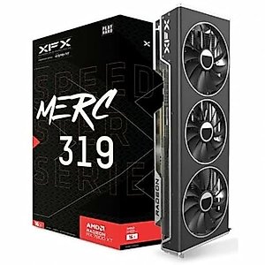 XFX Speedster MERC319 RX 7800 XT Black Gaming Graphics Card 16GB GDDR6 HDMI 3xDP, AMD RDNA 3 RX-78TMERCB9
