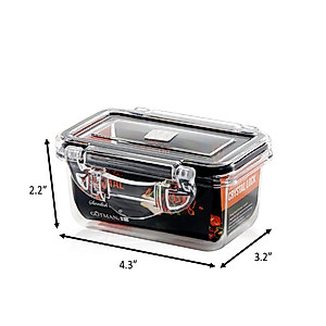 gotman Airtight Food Storage Container With Lid (7.4 oz) Leak-Proof Liquid Food Box | BPA-Free | Meal Prep | Microwave, Freezer and Dishwasher Safe | Kitchen Fridge Organizer Boxes | Fresher Food