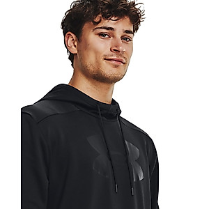 Under Armour mens Armour Fleece Big Logo Hoodie, (001) Black / / Black, Large Tall