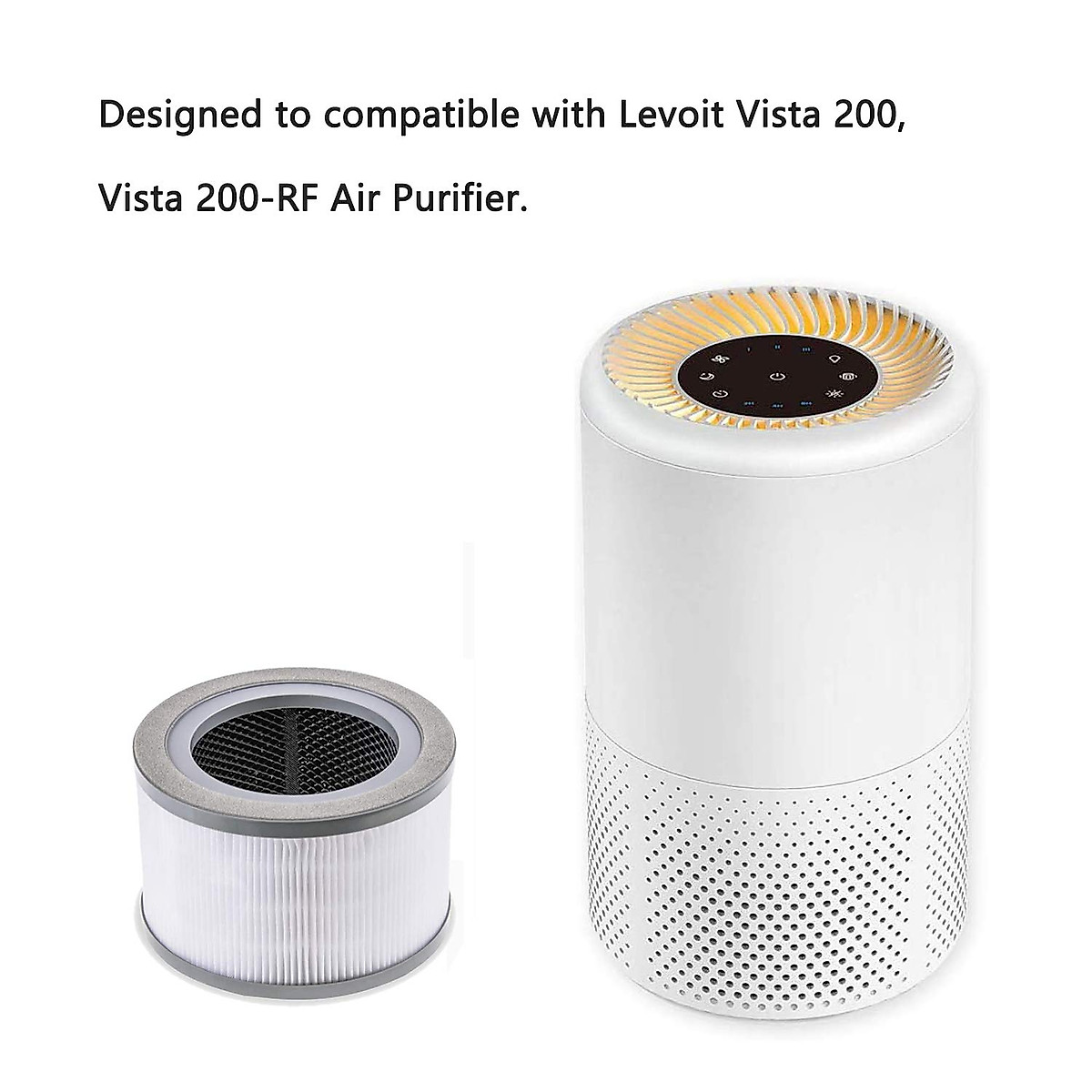 2 Pack Air Purifier Filters Replacement for Levoit Vista 200 Vista 200-RF Air Purifier