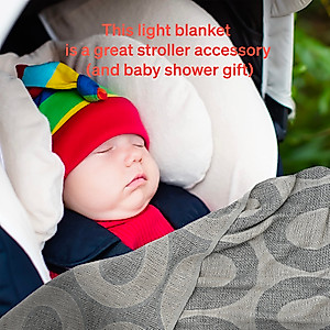 Love Noobs Baby Blankets for Newborn, 100% Organic Cotton Cellular Blankets, Knit Blanket, Soft Baby Boy and Girl Blankets, Stroller Travel Blanket, Baby Registry Gift, Grey