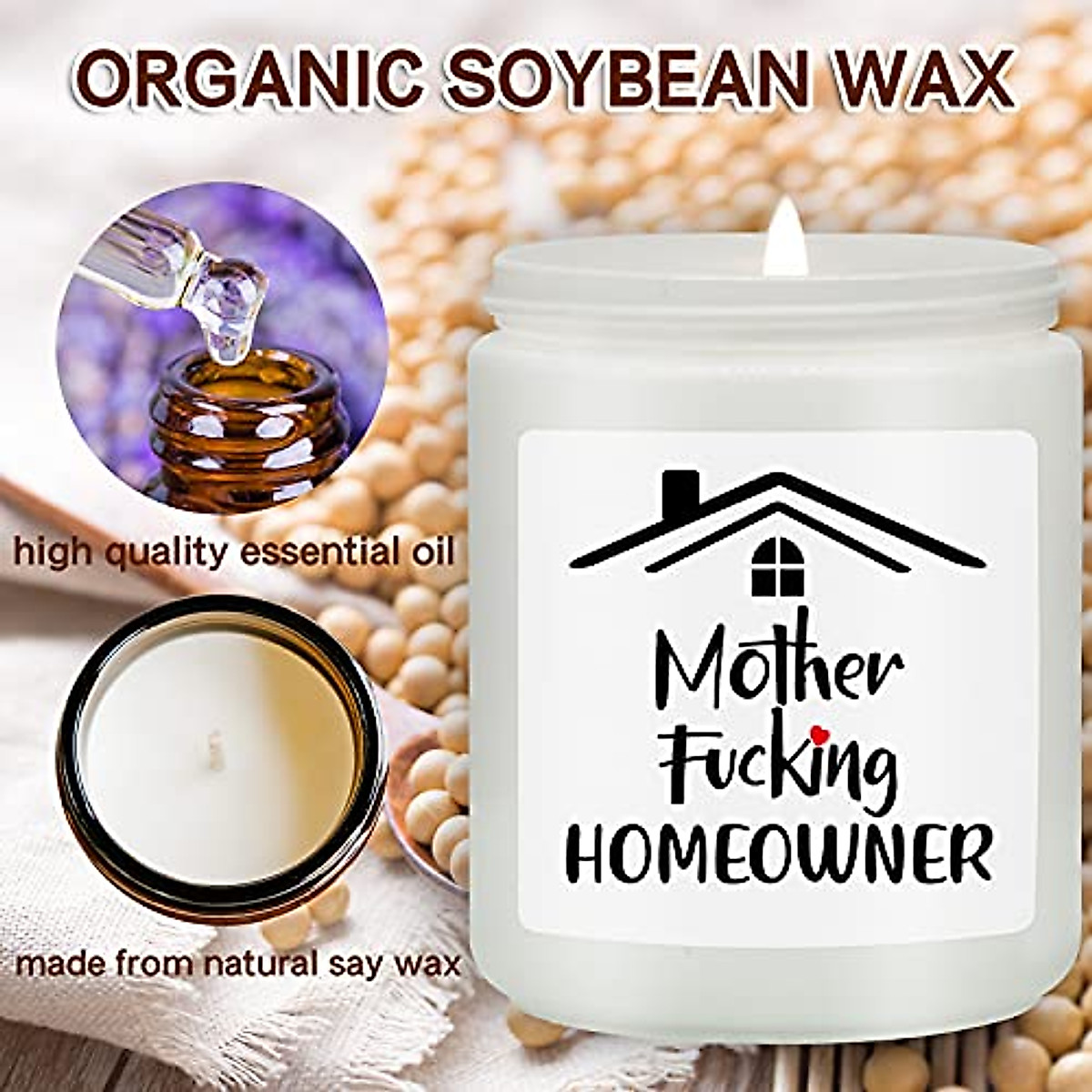 Fufandi Lavender Scented Candles with Keychain - Housewarming Gifts - House Warming Presents for New Home - Funny Housewarming Gifts for Women - Moving Gifts, New House Apartment Gifts