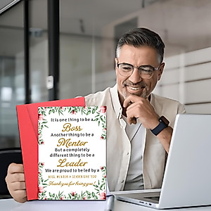 Christmas Appreciation Cards for Coworkers Leaders Boss Day Gifts for Him Her Woman Thank You Gifts for Men Boss Lady Mentor Birthday Funny Gifts for Boss Managers Supervisors Anniversary Leaving