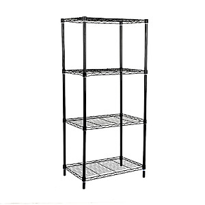 GIA Home Series 4 Tier Wire Shelving Unit Standing Storage Metal Shelves for Kitchen&Bathroom,Set of 1,Black