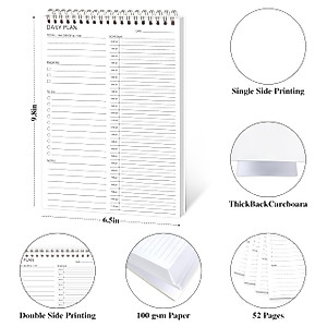 24 Hour Daily Planner - Daily To Do List for Work & Personal Life, Productivity Planner, Everyday Planner, Daily Schedule, 6.5 x 9.8