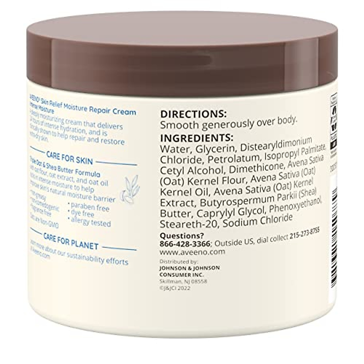 Aveeno Skin Relief Intense Moisture Repair Body Cream with Triple Oat & Shea Butter Formula, Helps Relieve & Restore Extra-Dry Skin with Long-Lasting Moisture, Fragrance-Free, 11 oz