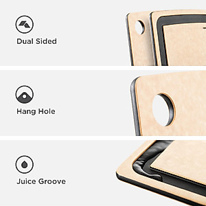 Epicurean Gourmet Series Cutting Board with Juice Groove, 19.5-Inch by 15-Inch, Natural/Slate
