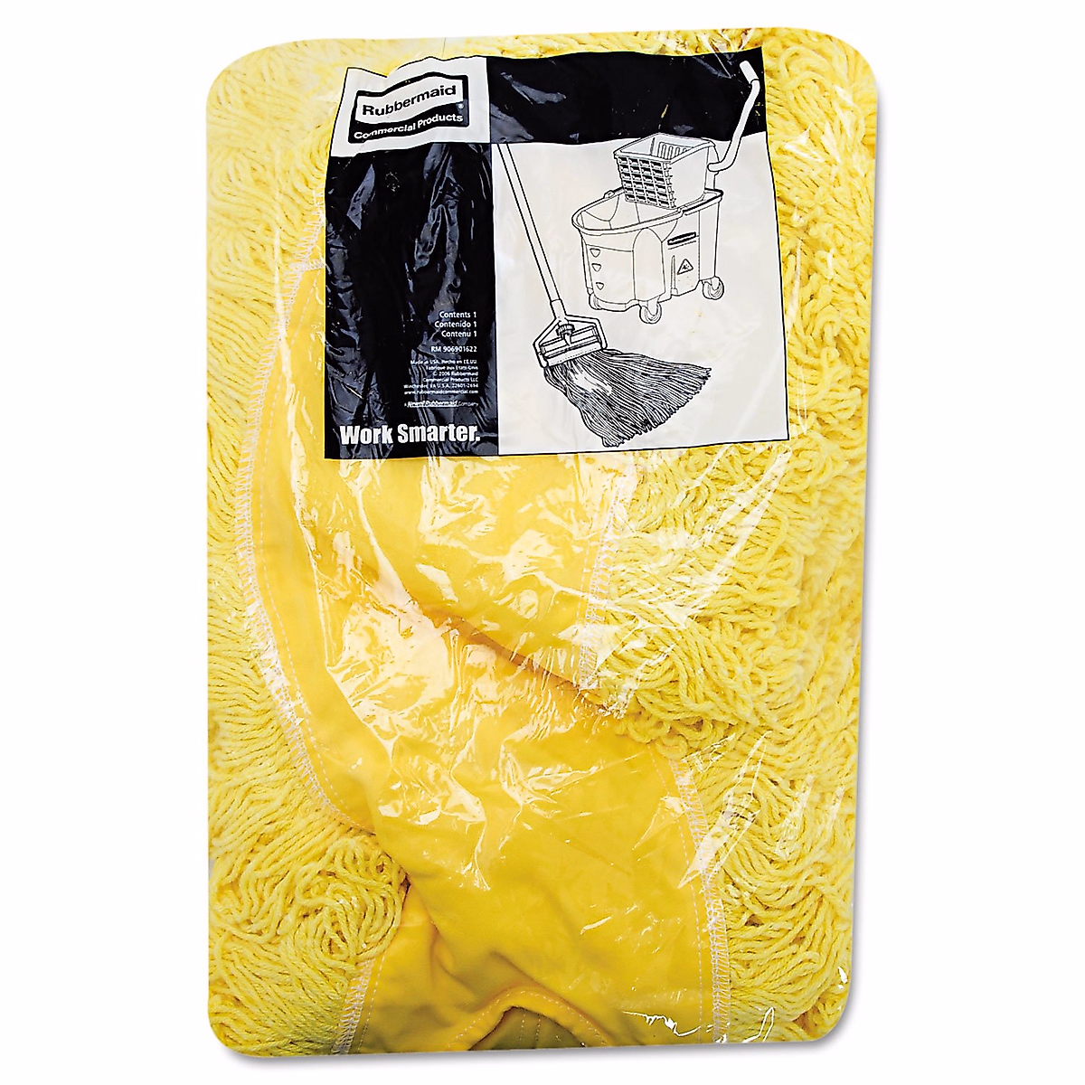 Rubbermaid Commercial Trapper Commercial Dust Mop, Looped-end Launderable, 5 x 36, Yellow