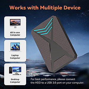 Retro Game Console HDD, 2TB Hyper Base Lbox Built-in 4280 Top Retro Video Games, 18 Emulator Console Plug and Play, Portable Game Hard Drive for Win 8.1/10/11, Game HDD + 1 WHT Vibrating Controller