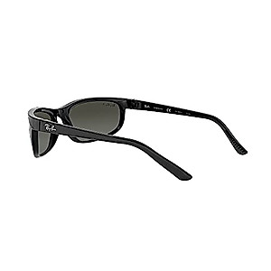 Ray-Ban Men's RB2027 Predator 2 Rectangular Sunglasses, Black/Polarized Dark Grey, 62 mm