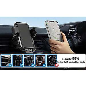 Uniwit Car Air Vent Phone Mount,Metal Steel Hook,Ultra Stable & Secure,Easy Operation,360°Rotation,Case Friendly,Compatible for All iPhone Series and Other 4-7 Inches Cellphone.