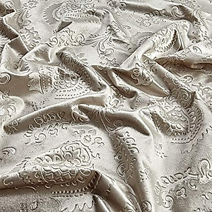 Damask Embossed Velvet Ivory, Fabric by The Yard