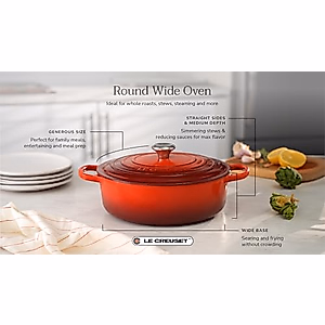 Le Creuset Enameled Cast Iron Signature Round Wide Dutch Oven, 6.75 qt., Oyster