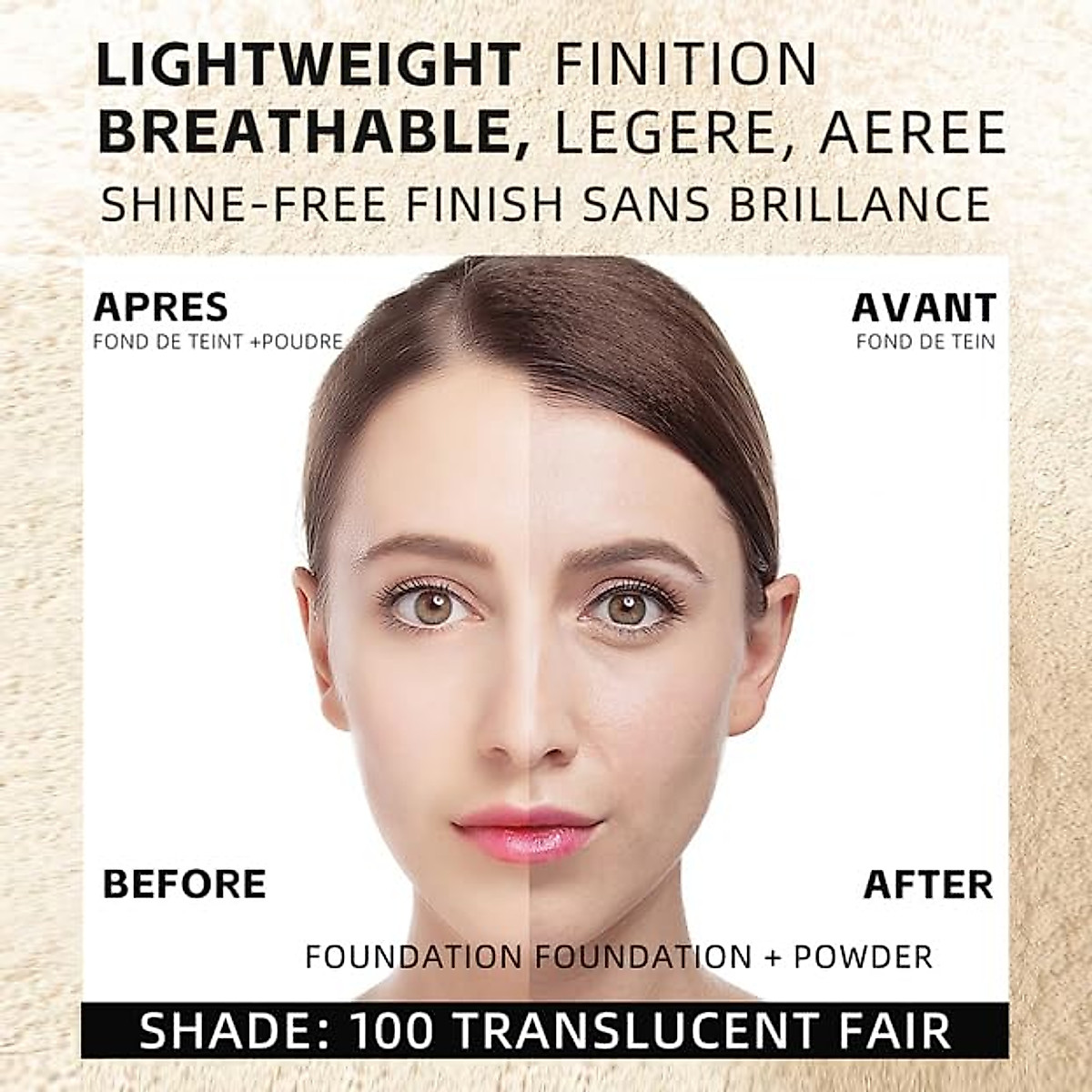 Loose Face Powder, Oil Control Minimizes Pores and Fine Lines, Sebum Control Makeup Pressed Powder Pact, Absorb Sweat and Prevent Clumps, with Mirror and Puff 15g, (Tender complexion)